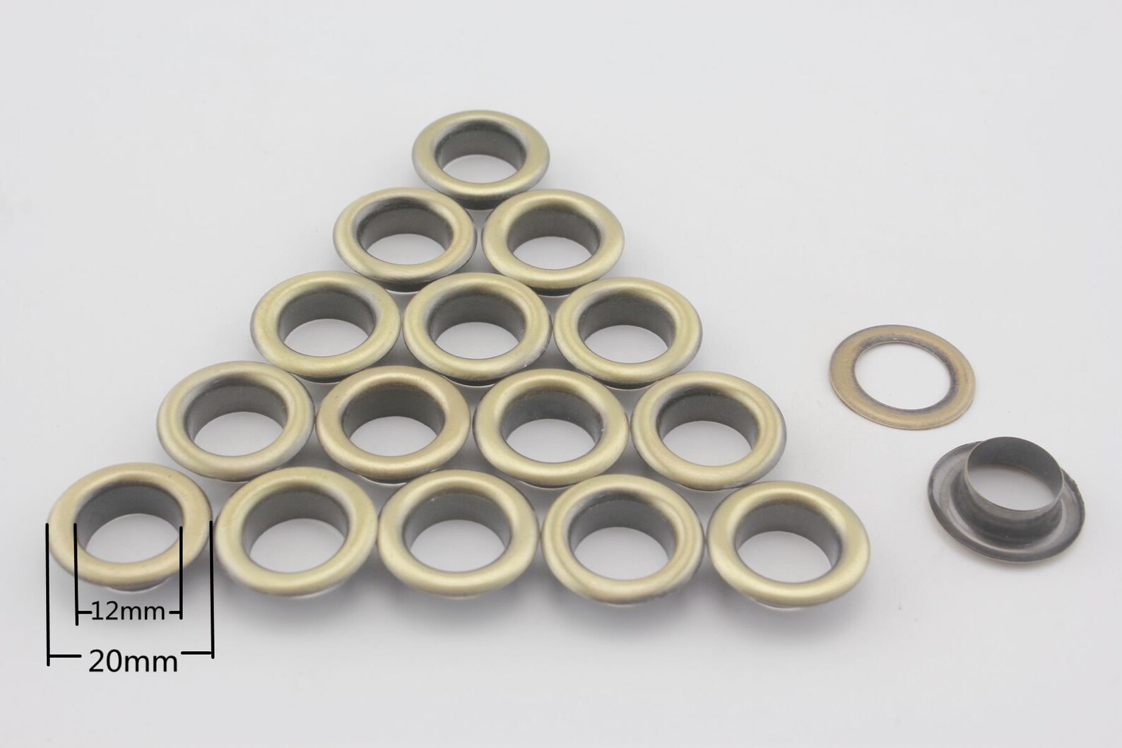 40 Sets of 12mm (inner Size ) Stainless Brass Washable Eyelets Grommets ...