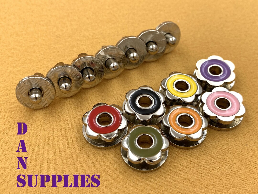17mm Quick Release Flower Magnetic Snap Fastener Leather Closures ...