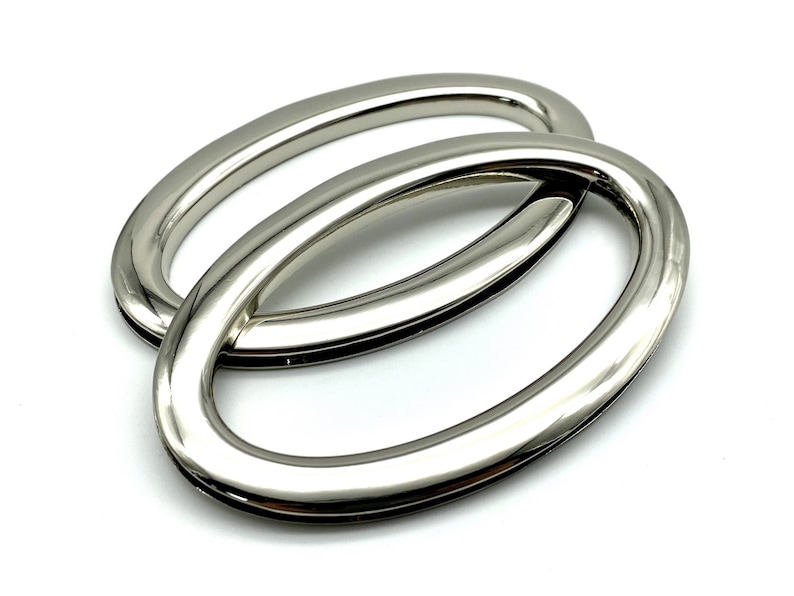 A Pair of 9cm 3 1/2 Inch Heavy Duty Alloy Oval Oblong Cut Out Grommet ...