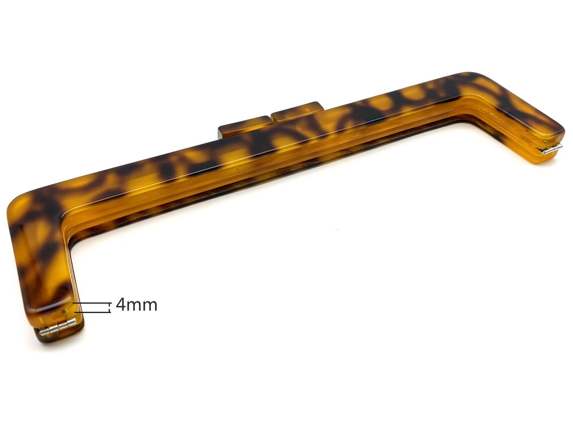 11 Inch 28cm Rectangle Screw in Acrylic Resin Bag Purse Frame Tortoise ...