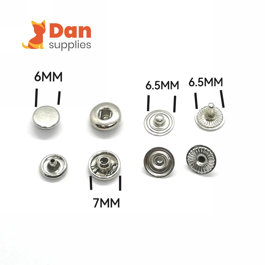 40 Sets of 6mm Tiny Solid Brass Snap Fastener Washable Press Studs ...