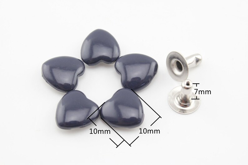 60 Sets of 10mm IRON Heart Shape Rivets for Leather Purse Bag - Etsy