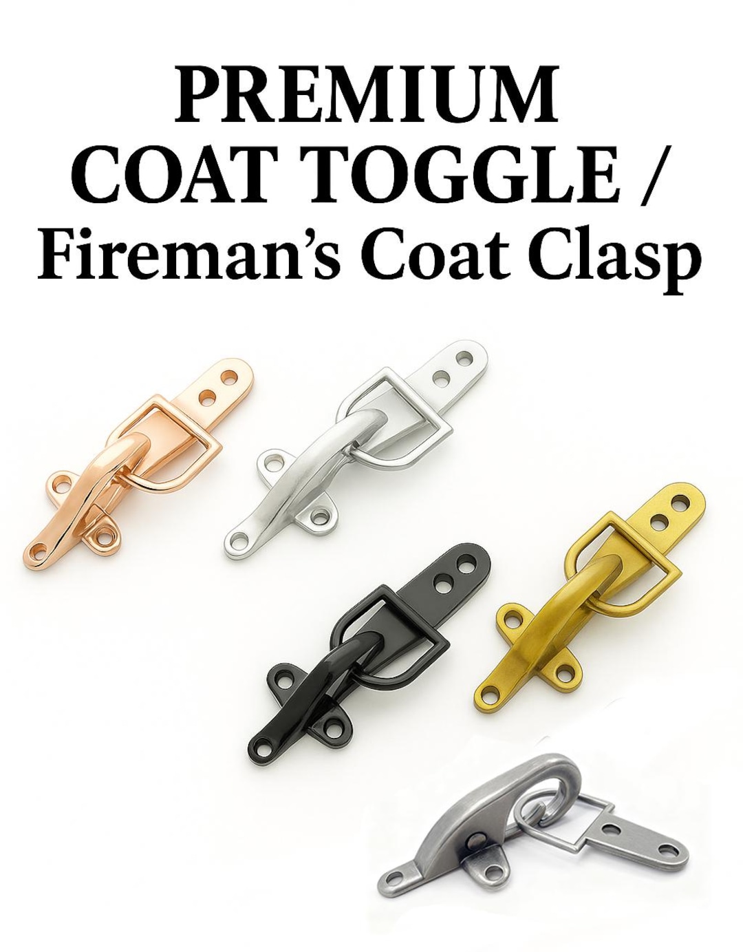 Pair of Premium Alloy Coat Toggle Fireman Clasp, Heavy-duty Metal ...
