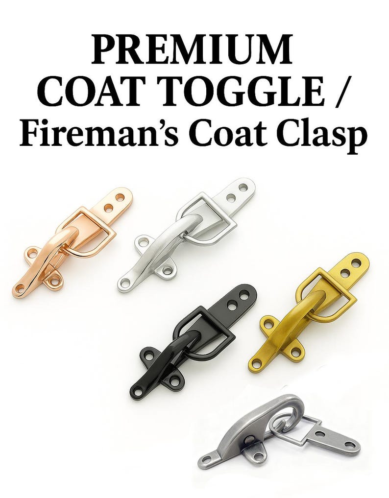 Pair of Premium Alloy Coat Toggle Fireman Clasp, Heavy-duty Metal ...