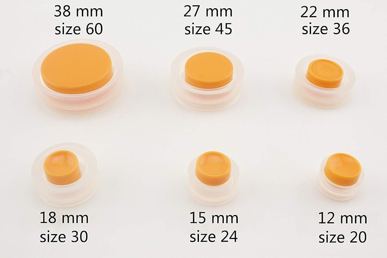 12mm,15mm, 18mm, 22mm,27mm, 38mm ( Size 20 24 30 36 45 60 ) Self Cover ...