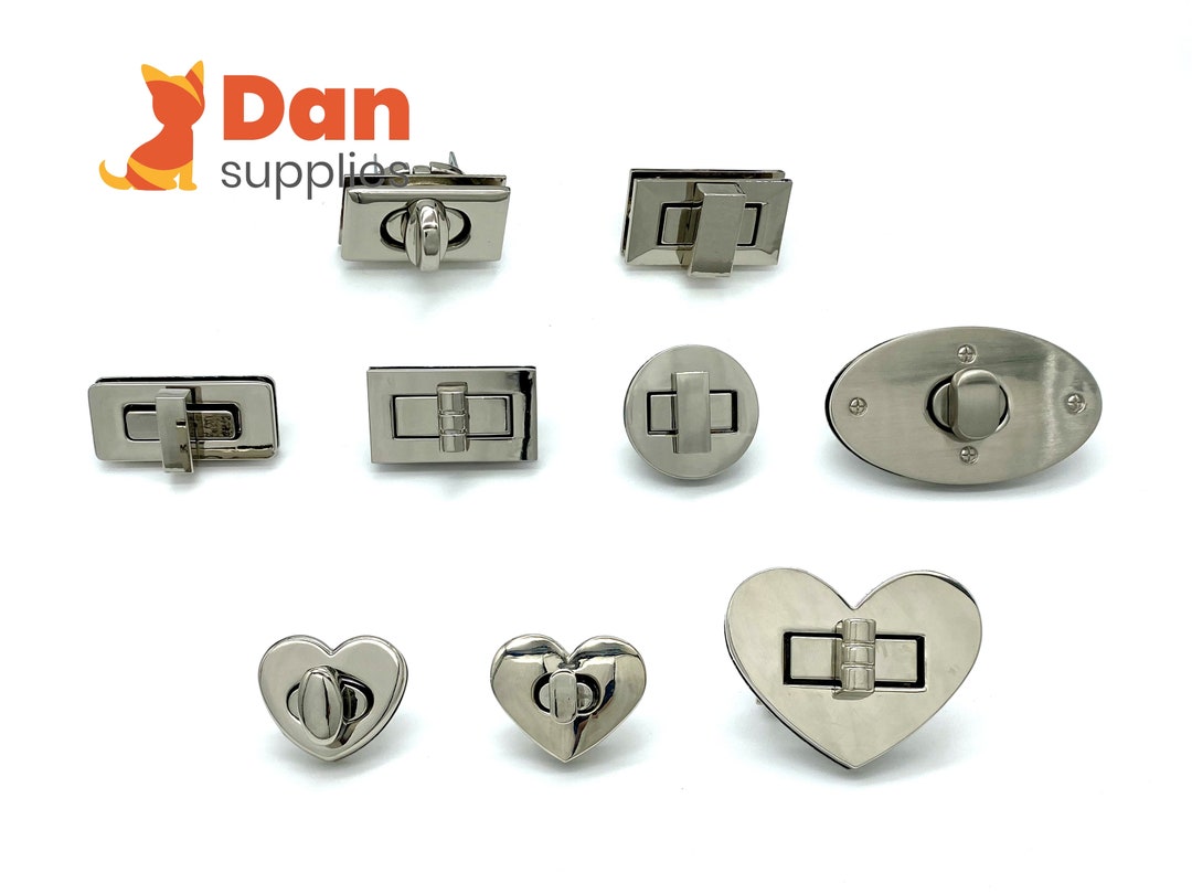 Nickel Silver Twist Lock Turn Lock for Purse Bag Wallet Clutch Making ...