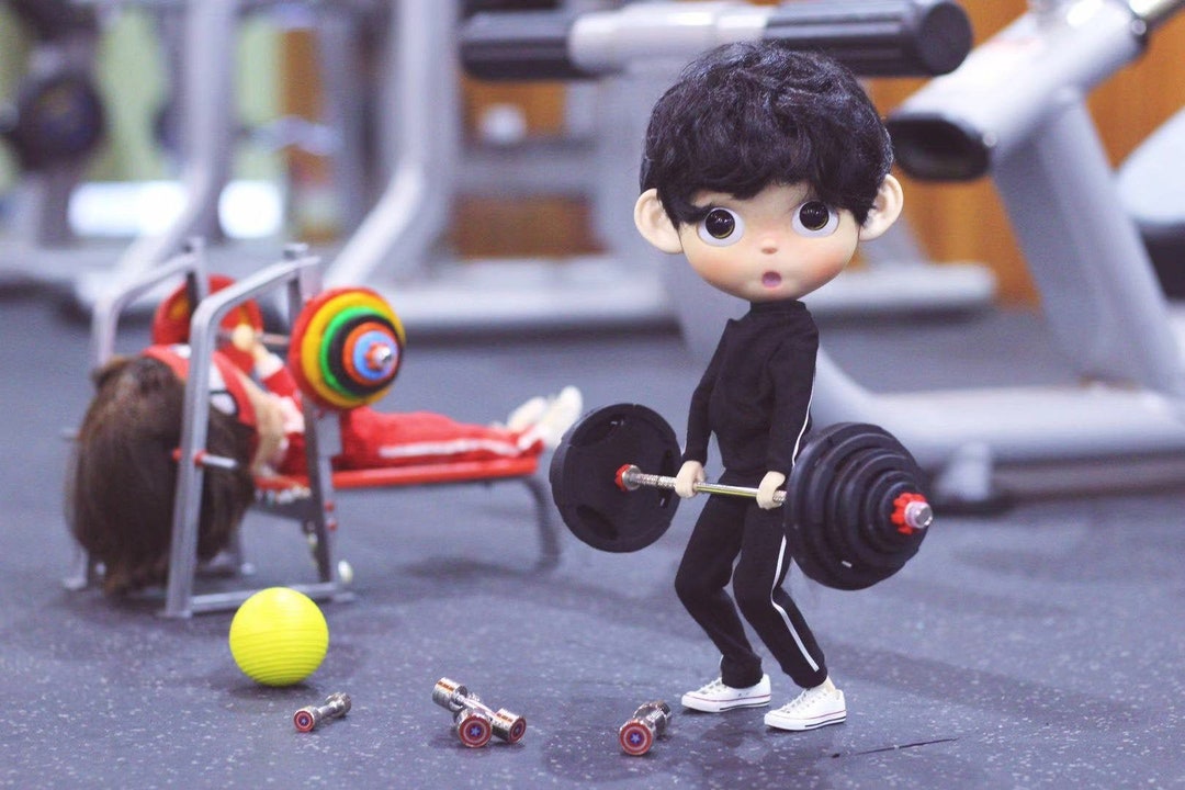 In Stock 1/6 Miniature Barbell Mini Weightlifting Weightlifter for ...