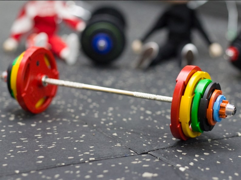 In Stock 1/6 Miniature Barbell Mini Weightlifting Weightlifter | Etsy