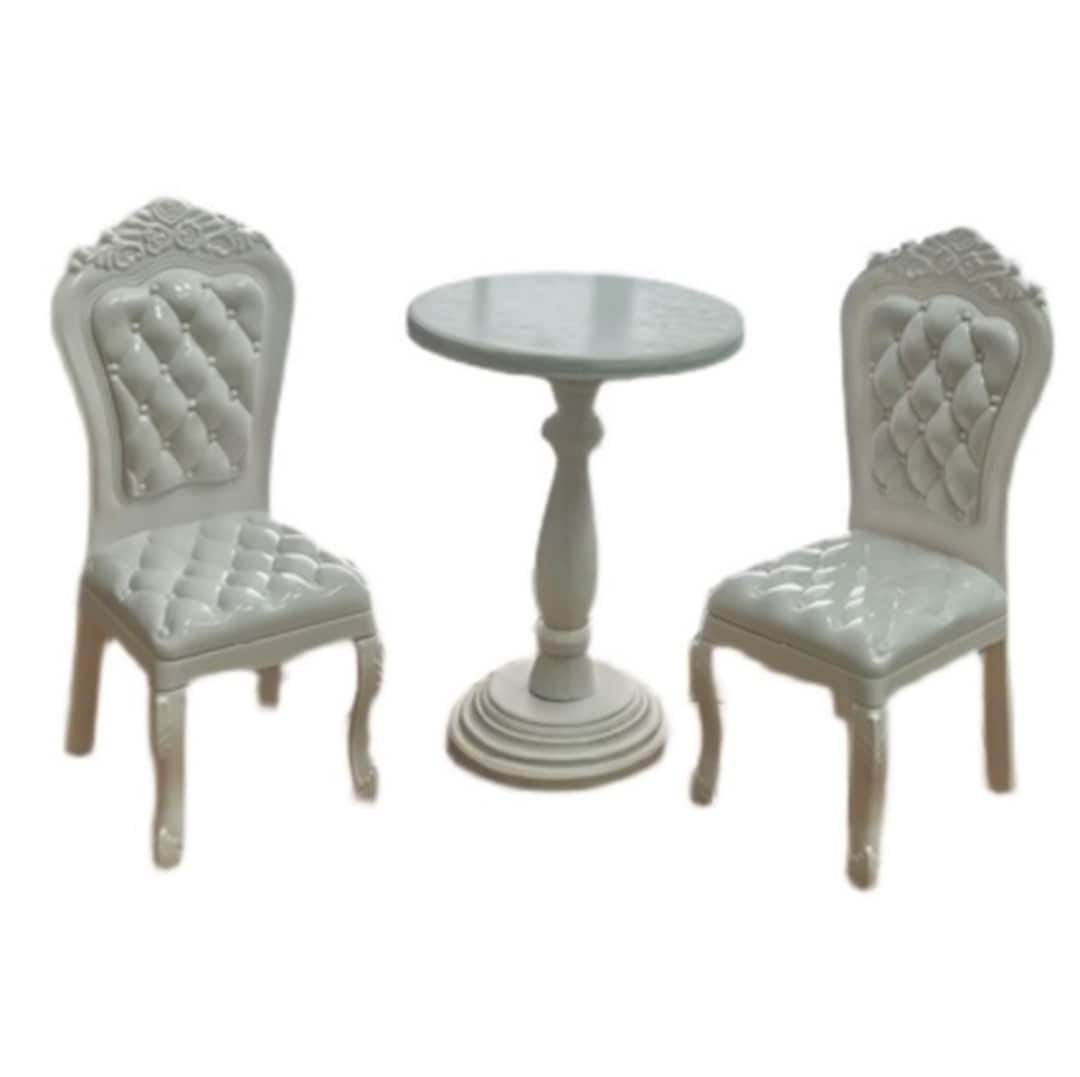 Dollhouse Furniture Dining Table Chairs 1/6 Doll Table Doll Furniture ...