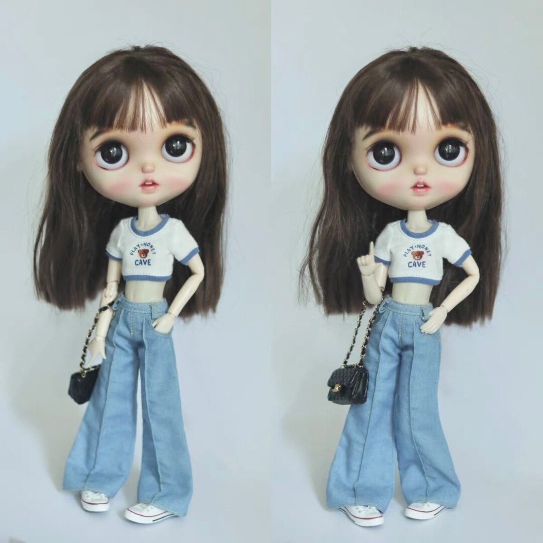 Handmade Blythe Outfit: T-shirt & Jeans for OB24, Obitsu 22, Licca ...
