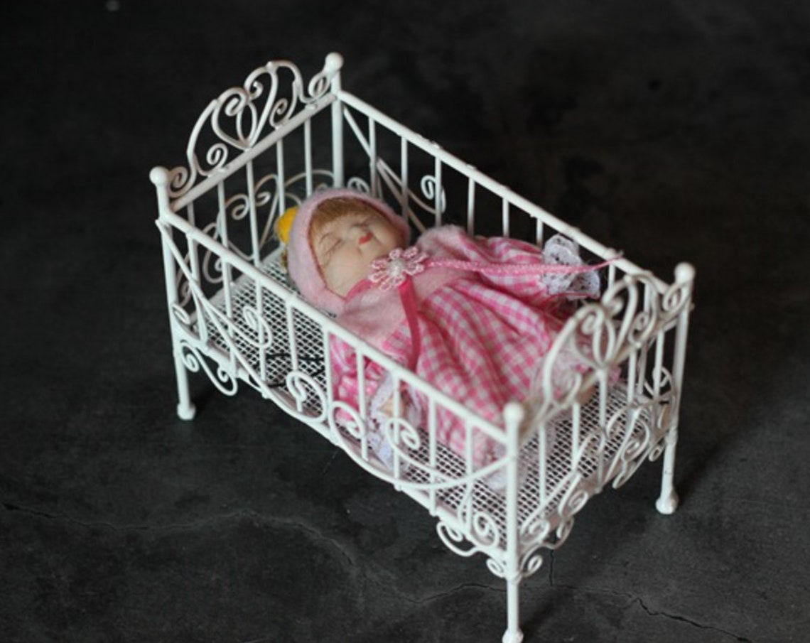 In Stock Miniature Bed Mini Baby Bed for Doll Baby Crib Ob11 - Etsy