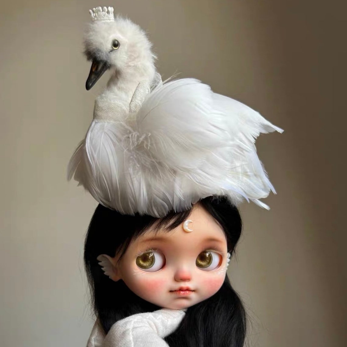 Pre-order Handmade White Swan Hat for Blythe Doll Qbaby Diandian - Etsy