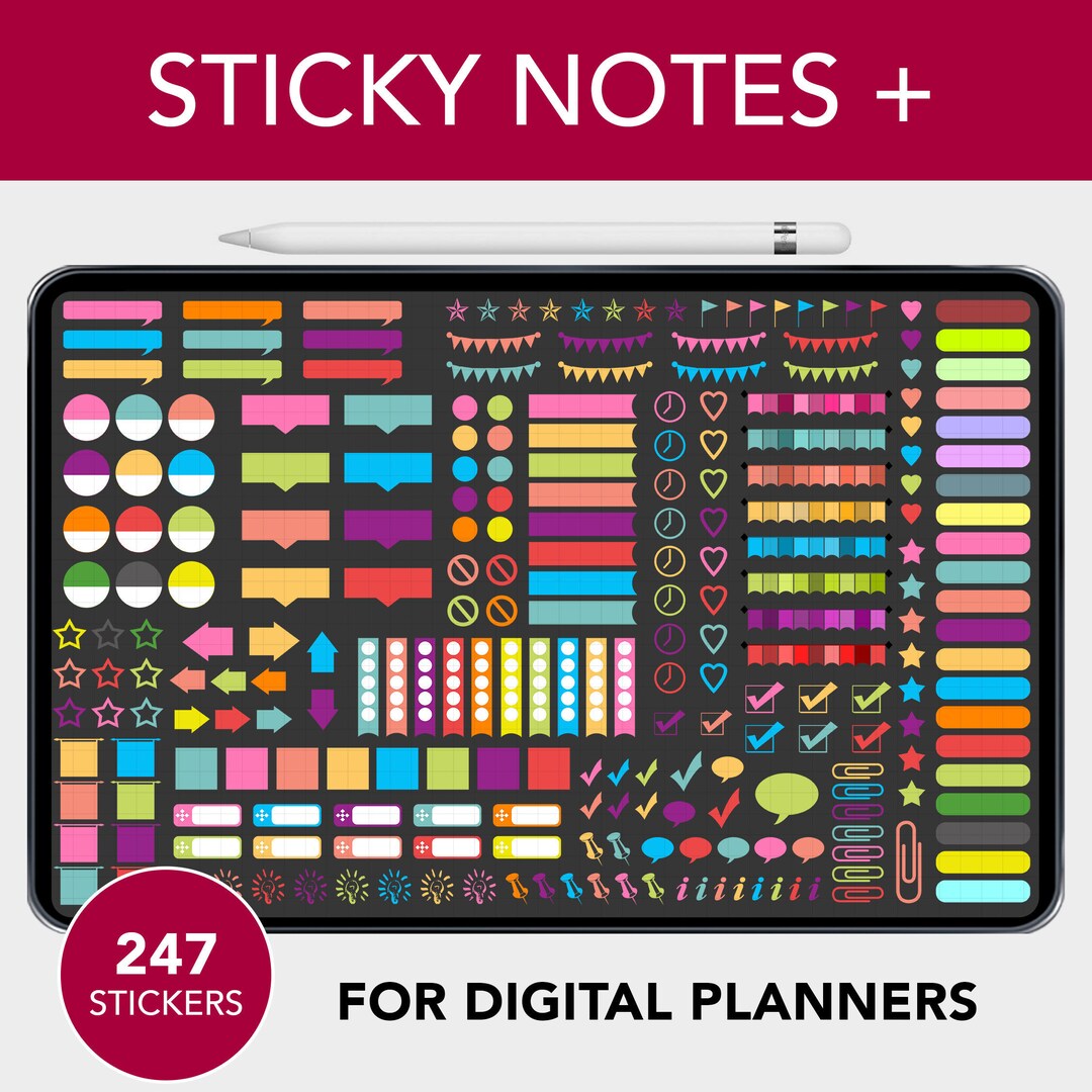 Digital Sticky Notes Individual Images Digital Planner - Etsy