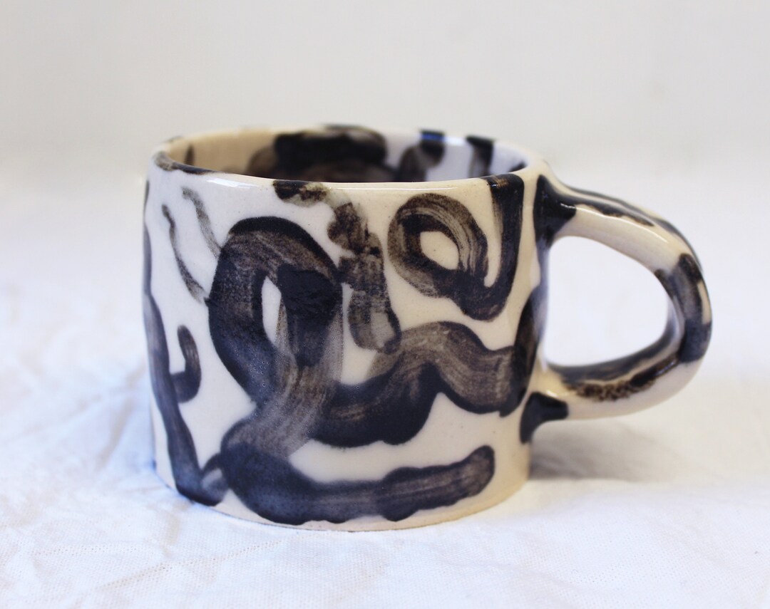 Black Squiggling Snakes Cup - Etsy