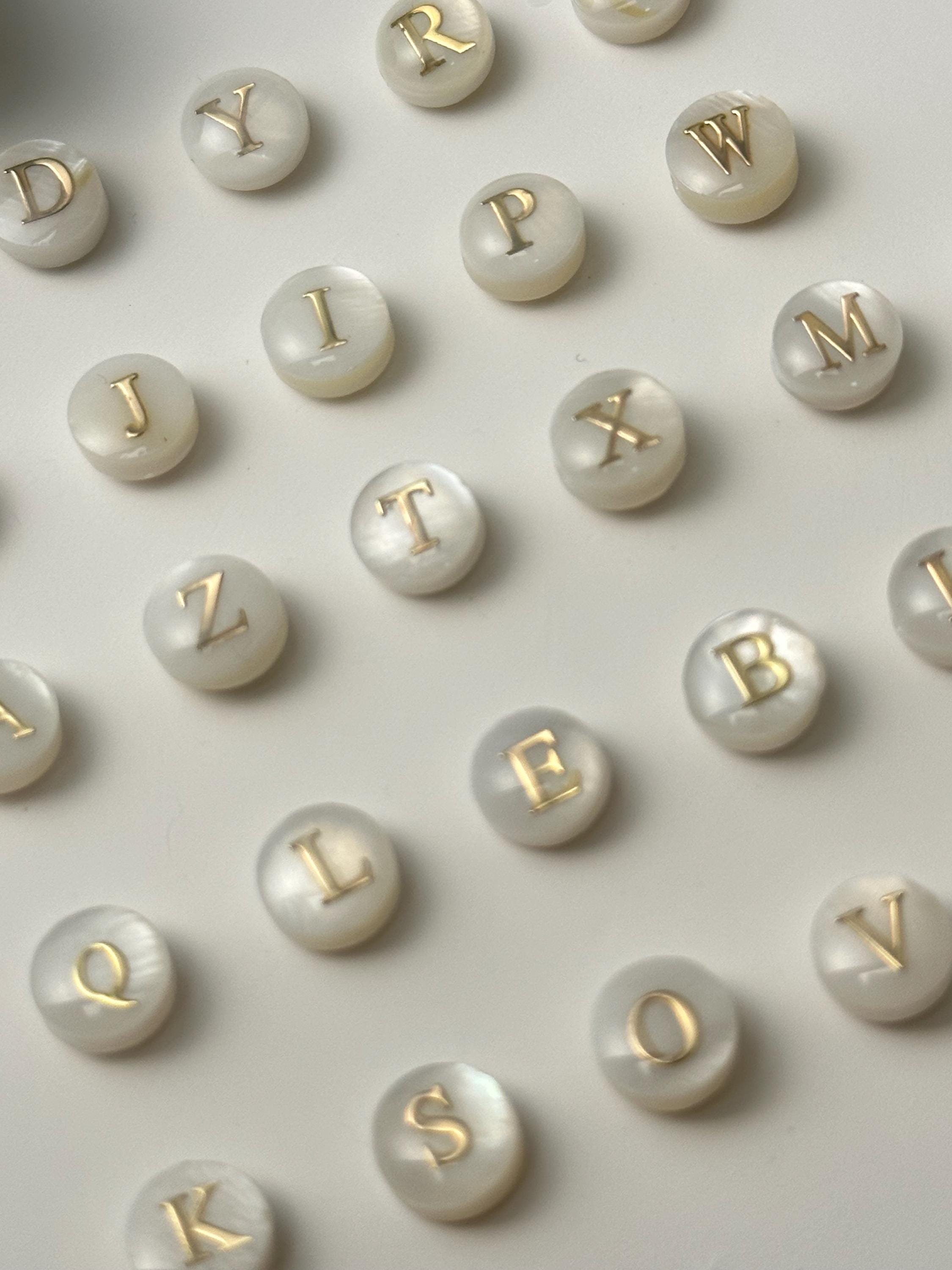 8mm Shell Alphabet Beads，english Letter Beads，mother of Pearl Alphabet ...