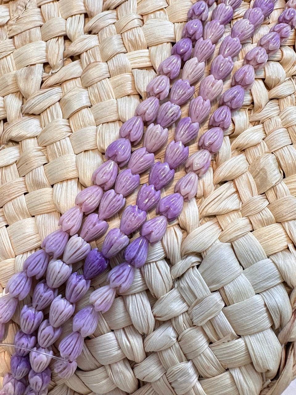 Variegated Purple Pikake Beads，diy Hawaiian Jasmine Flower，composite ...