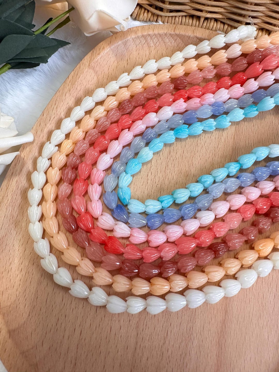 Multcolor Hawaiian Pikake Beads，hawaii Jasmine Flower Loose Beads ...
