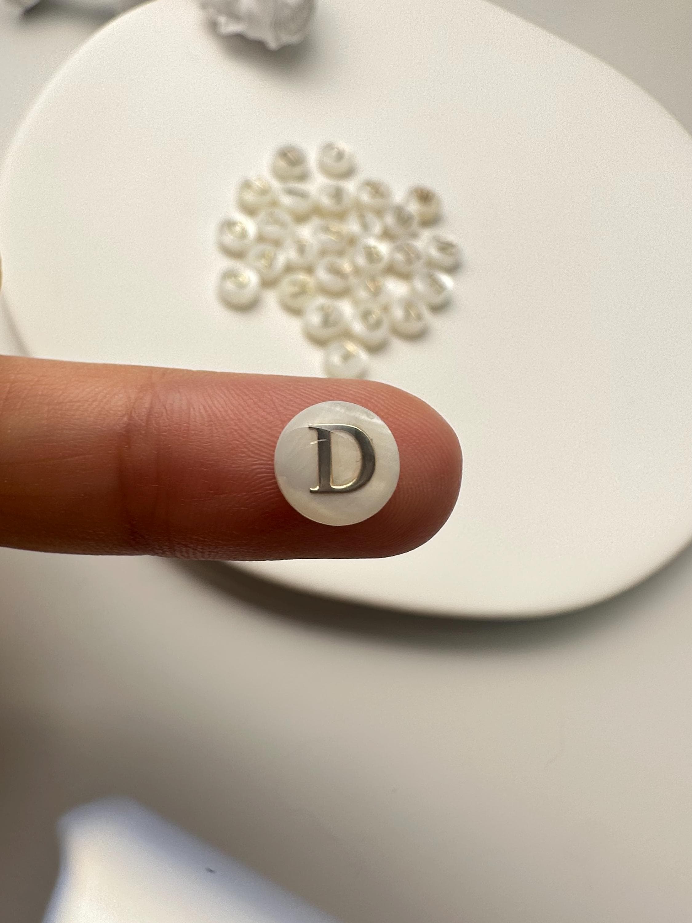 8mm Shell Alphabet Beads，english Letter Beads，mother of Pearl Alphabet ...