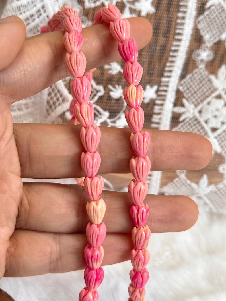 Variegated Pink Pikake Beads，hawaii Coral Powder Jasmine Flower ...