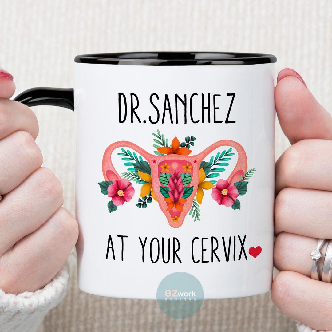 Personalized OBGYN Mug: Funny Cartoon Cervix, Baby Doctor Gift - Etsy
