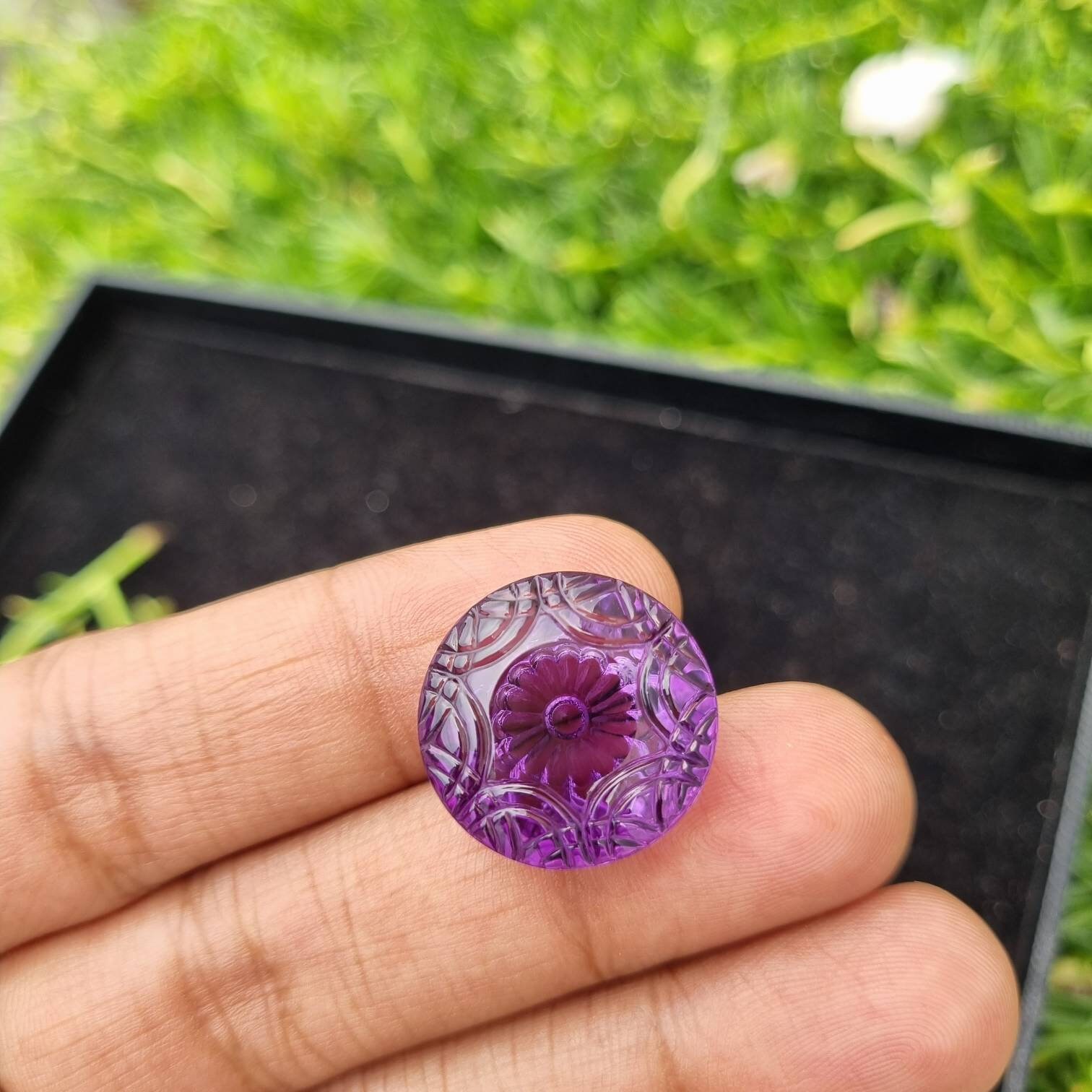 Amazing Handcarved Amethyst Fantasy Cut for Pendant. Amethyst Carving ...