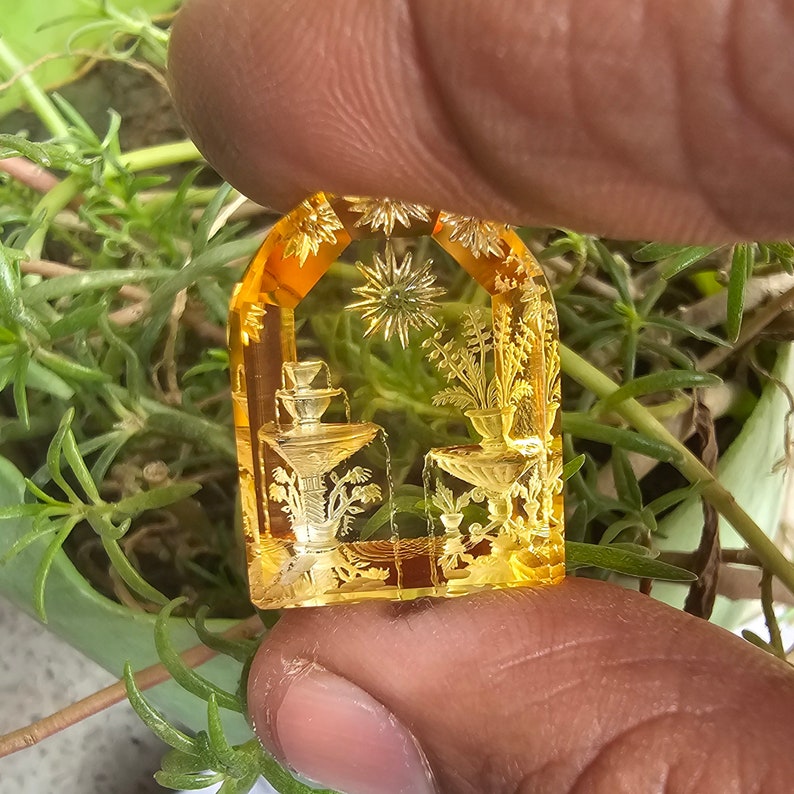 Citrine Carving: Fantasy Cut Gemstone for Pendant (22.10 Carats) - Etsy