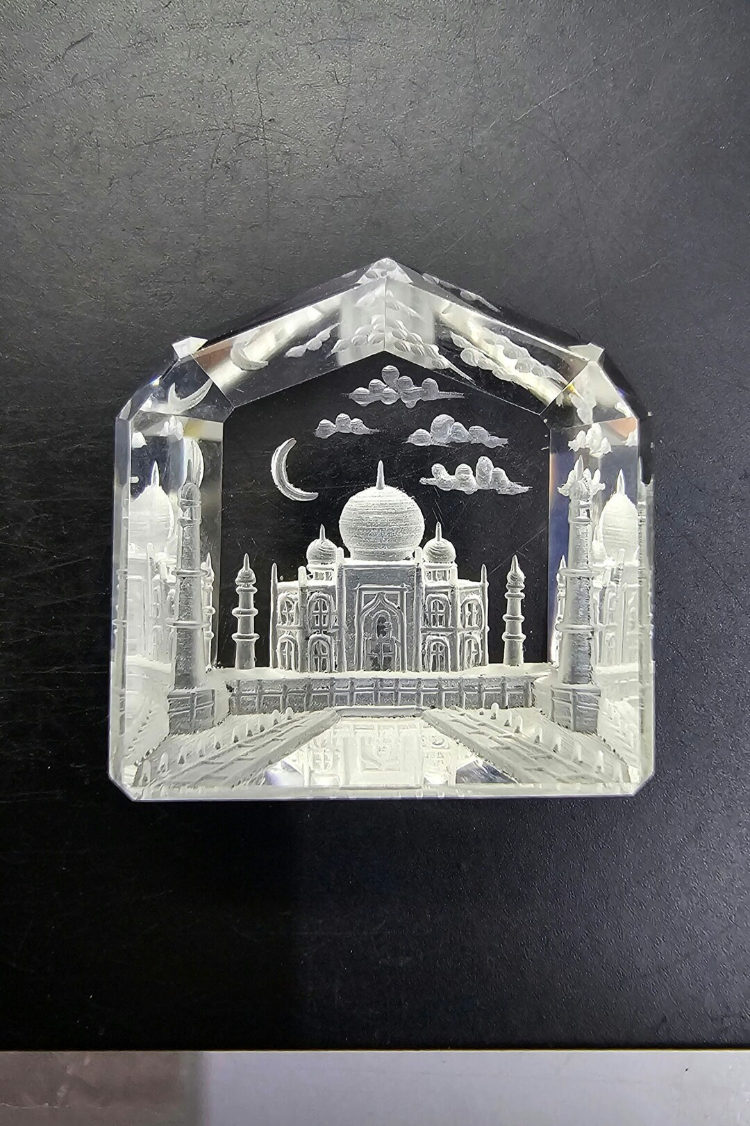 Handcarved Rock Crystal the Taj Mahal Reverse Intaglio for Pendant. - Etsy