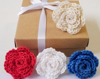 Crochet Mini Rose Pattern Crochet Flower Applique Pattern Easy Crochet ...