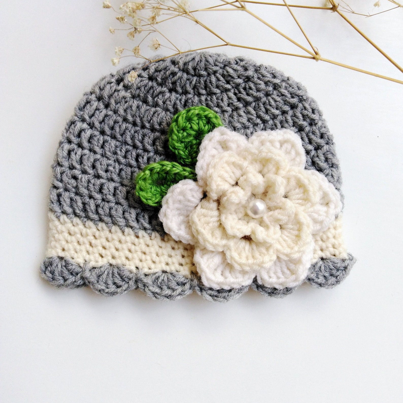 Flower Hat Pattern Crochet Pattern Easy Crochet Baby Hat - Etsy