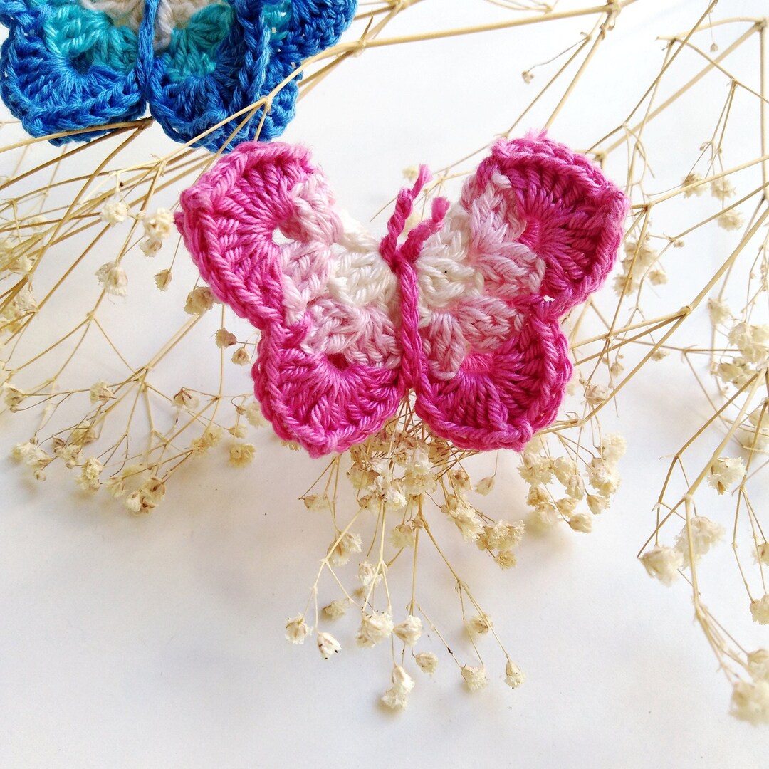 Crochet Butterfly Pattern 3D Appliqué Pattern Beginner Tutorial PDF 1 ...