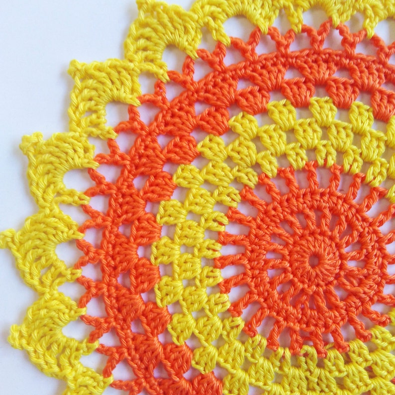 Crochet Sunflower Mandala Pattern: Easy Beginner Placemat (PDF Pattern ...