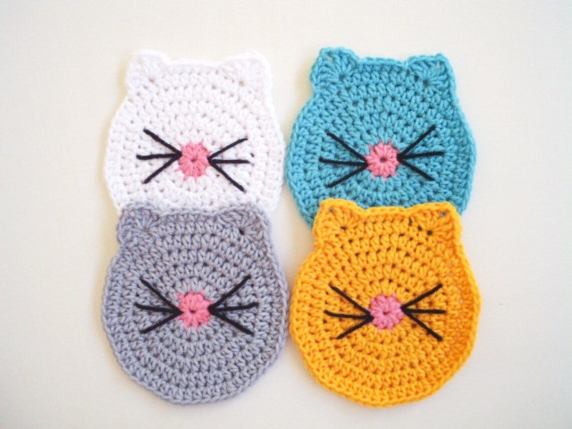 Cat Coasters Pattern Crochet Pattern Crochet Kitten Pattern - Etsy
