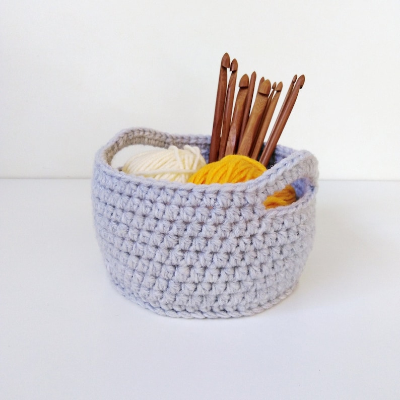 Crochet Basket Pattern Crochet Pattern Basket With Handles - Etsy