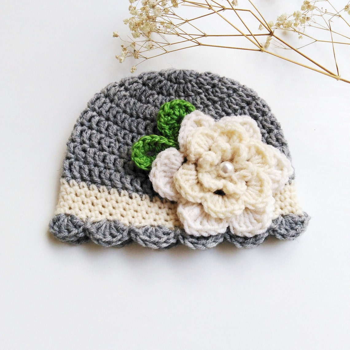 Flower Hat Pattern Crochet Pattern Easy Crochet Baby Hat - Etsy