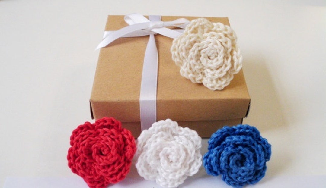 Mini Rose Pattern Crochet Pattern Flower Applique Pattern Easy Crochet ...