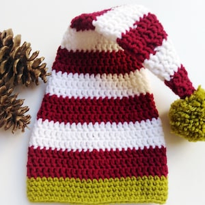 Christmas Crochet Elf Hat Pattern Newborn to Adult Sizes Beginners PDF ...