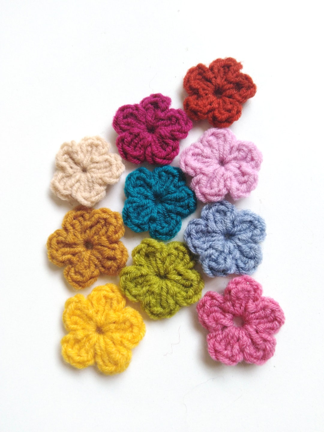 Easy Crochet Flower Pattern Tiny Rose Appliques Beginner Friendly PDF ...