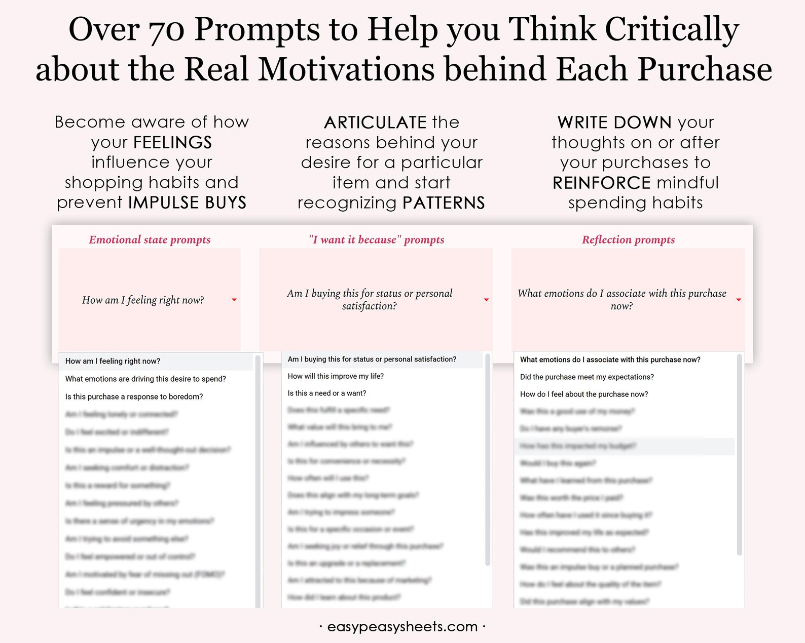 Mindful Wishlist and Purchase Tracker Spreadsheet, Google Sheets ...