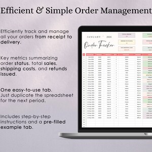 Order Tracker Google Sheets Spreadsheet, Small Business Bookkeeping ...