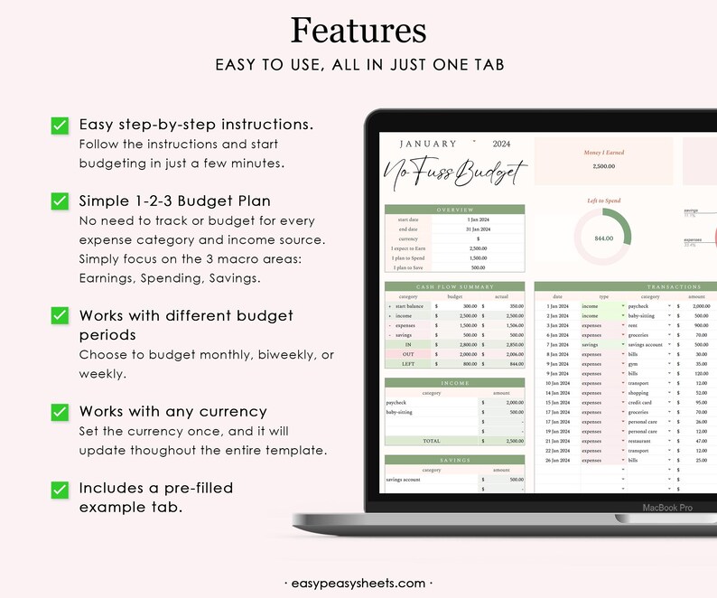 No-budget Budget Planner: Beginner Monthly Spreadsheet (google Sheets ...