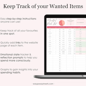 Mindful Wishlist and Purchase Tracker Spreadsheet, Google Sheets ...