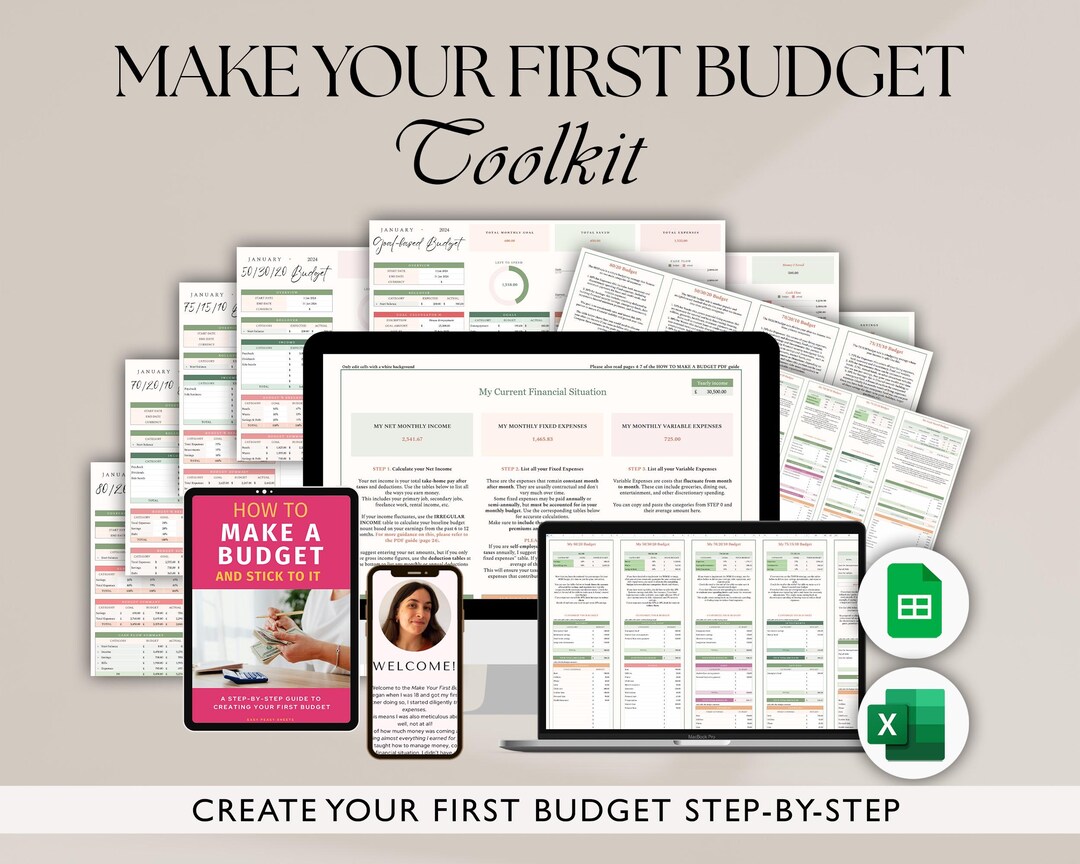 Beginner Budget Template Toolkit, Easy Budgeting | Make Your First ...