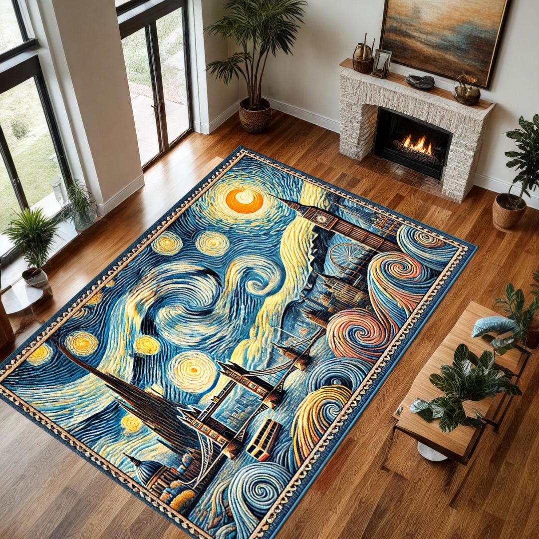 London Van Gogh, Art Rug, Design Rug, London Rug , Custom Rug, Popular ...