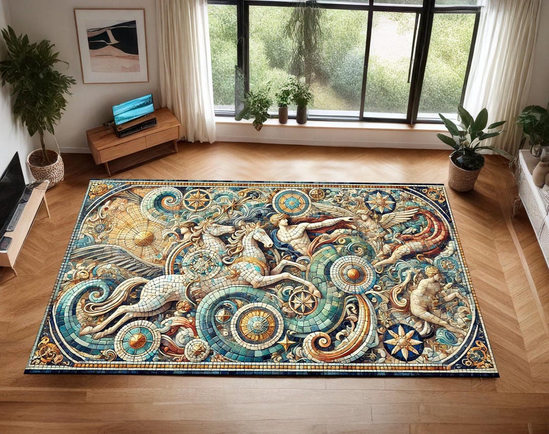 Mosaic Rome Surrealist Rug, Modern Rug, Custom Rug, Popular Rug, Area ...