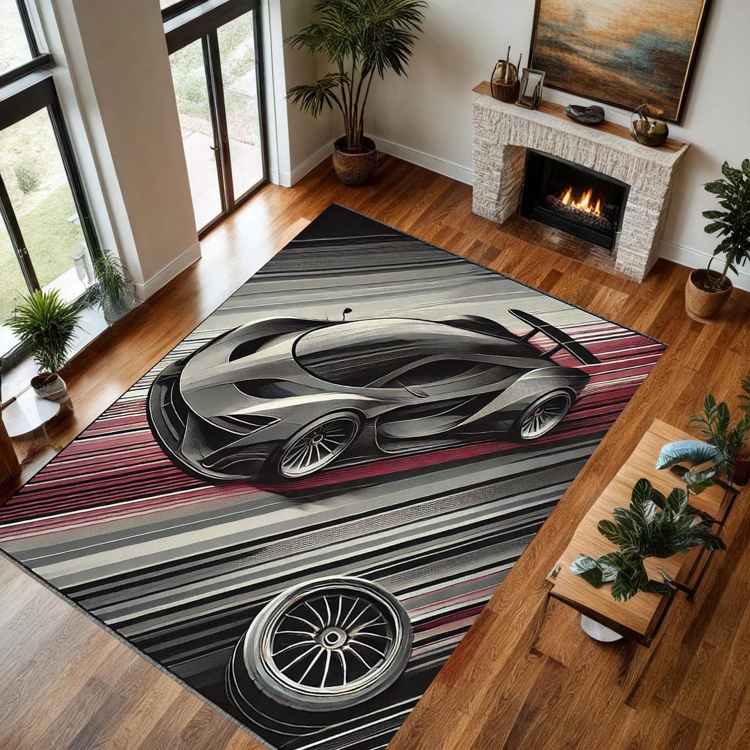 Racing Rug, Kids Modern Car Design Rug, Custom Rug, Popular Rug, Area ...