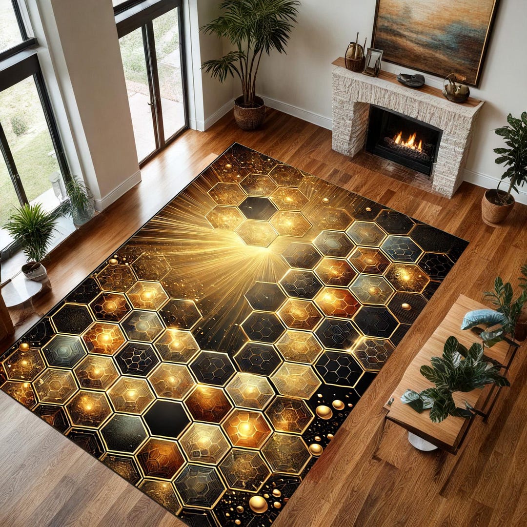 Honey Comb Design Rug, Modern Comb Design Rug, Custom Rug, Popular Rug ...