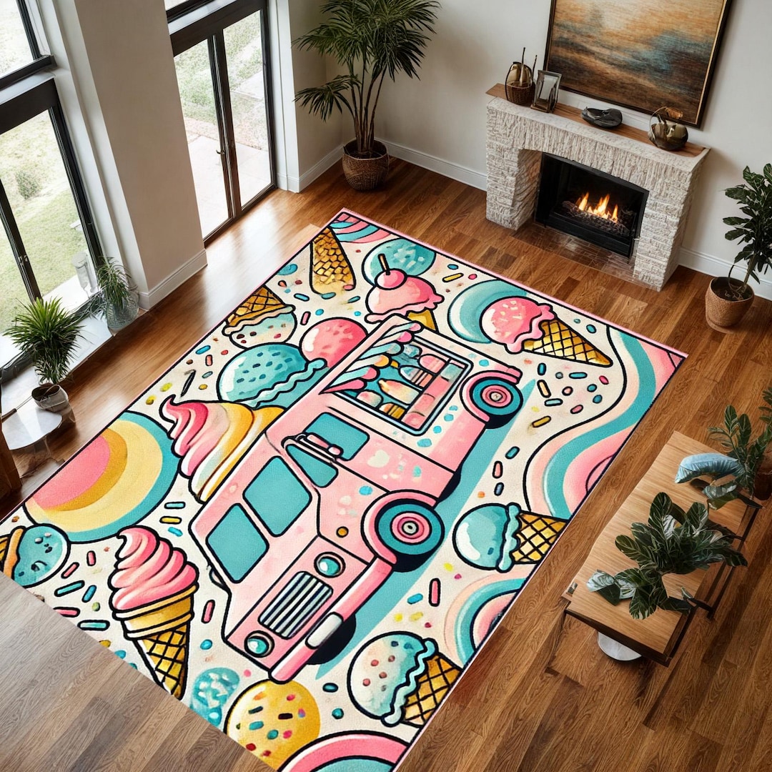 Ice Cream Truckrug, Ice Cream Rug, Custom Rug, Popular Rug, Area Rug ...