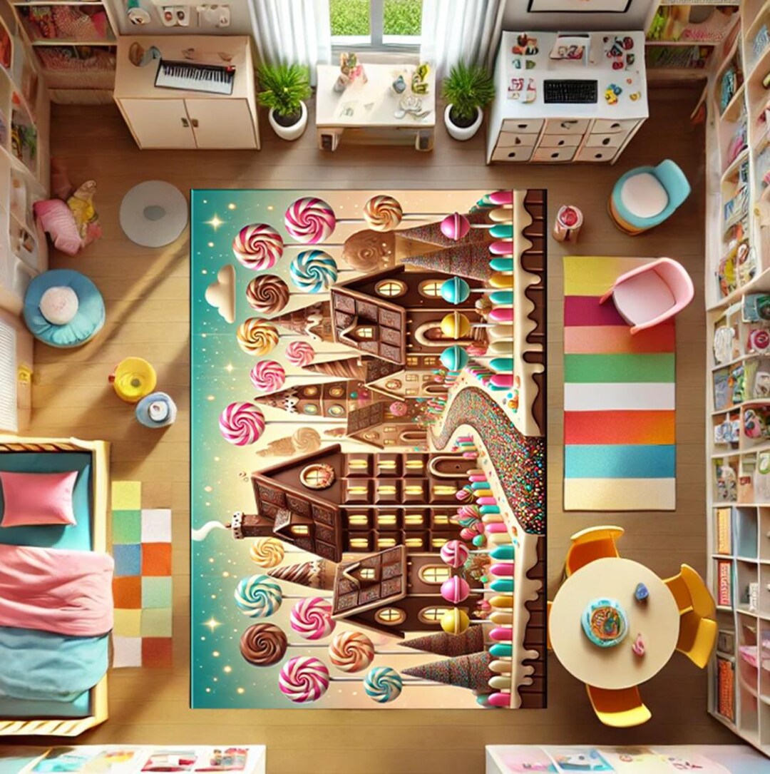 Candy House Rug, Chocolate and Candy Rug, Custom Rug, Popular Rug, Area ...