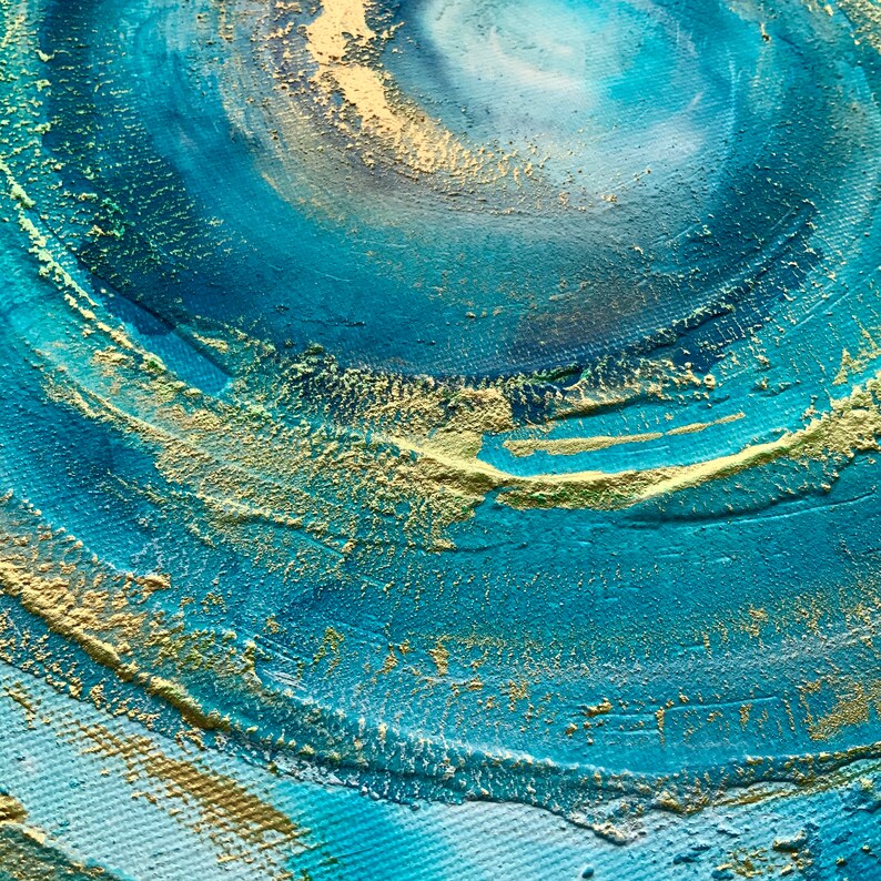 Satz von 4 blau abstrakte Gemälde Gold Malerei Textur Kunst. - Etsy.de