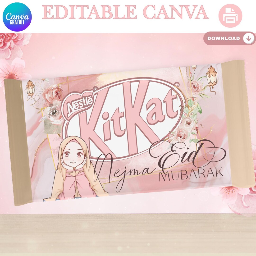Kit Kat Eid Aid Mubarak Little Girl, Personalized Chocolate Gift Kit ...